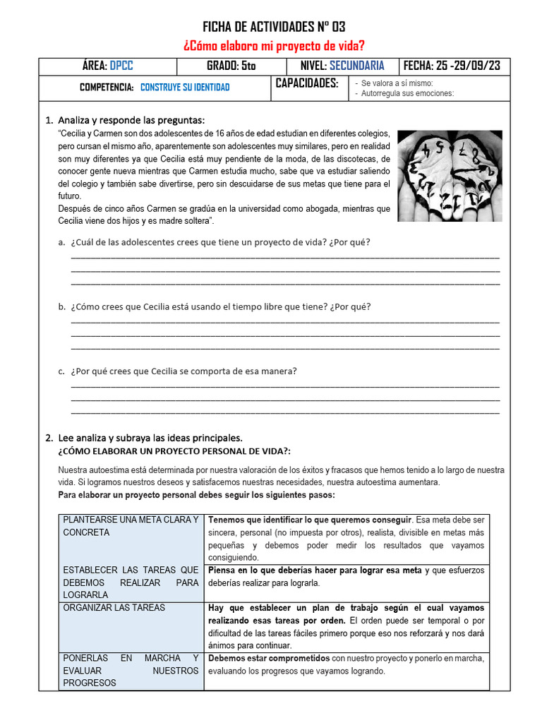 Unidad 6 - Ficha - Sem 3 - DPCC 5° | PDF