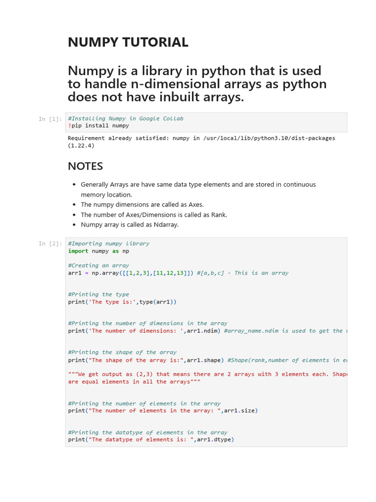 Numpy Tutorial by Expertized Guy | PDF | Data Type | Mathematics Numpy Tutorial by Expertized Guy | PDF | Data Type | Mathematics