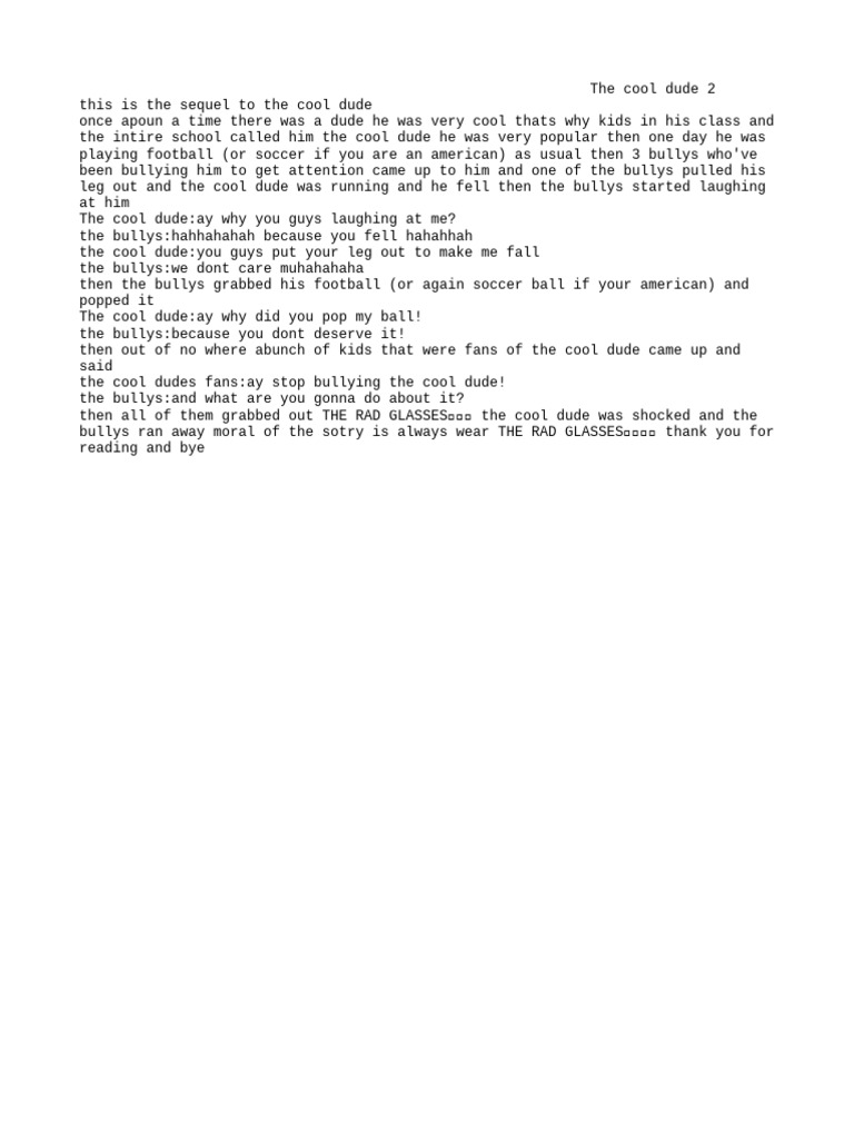 The Cool Dude 2 | PDF