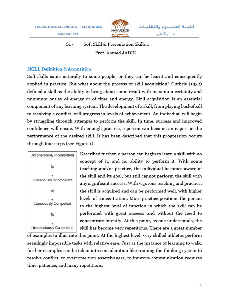 S1 - Lecture 1 - Soft Skills & Presentation Skills | PDF