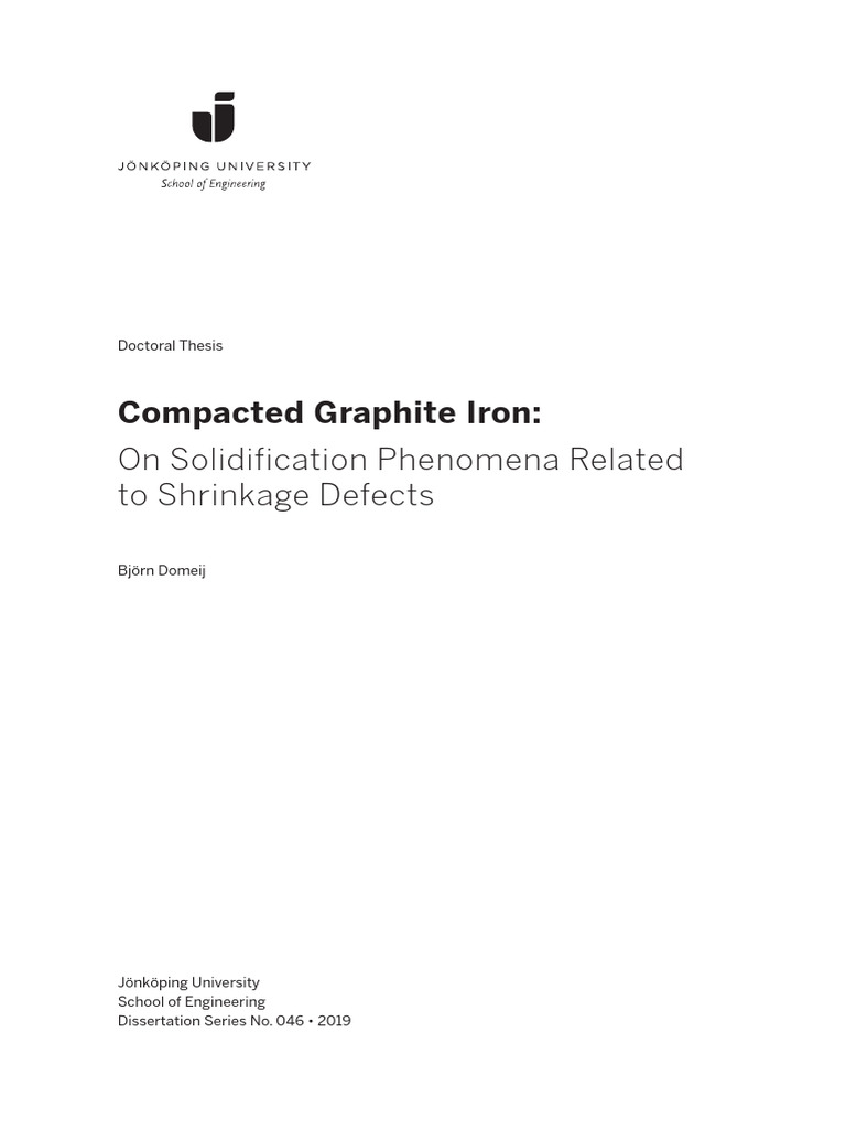 Compacted Graphite Iron On Solidification Phenomena Related To ...