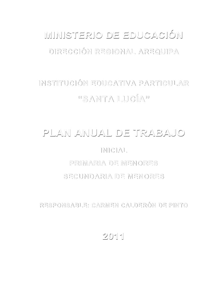 Plan Anual 2011 Santa Lucía | PDF | Maestros | Plan de estudios