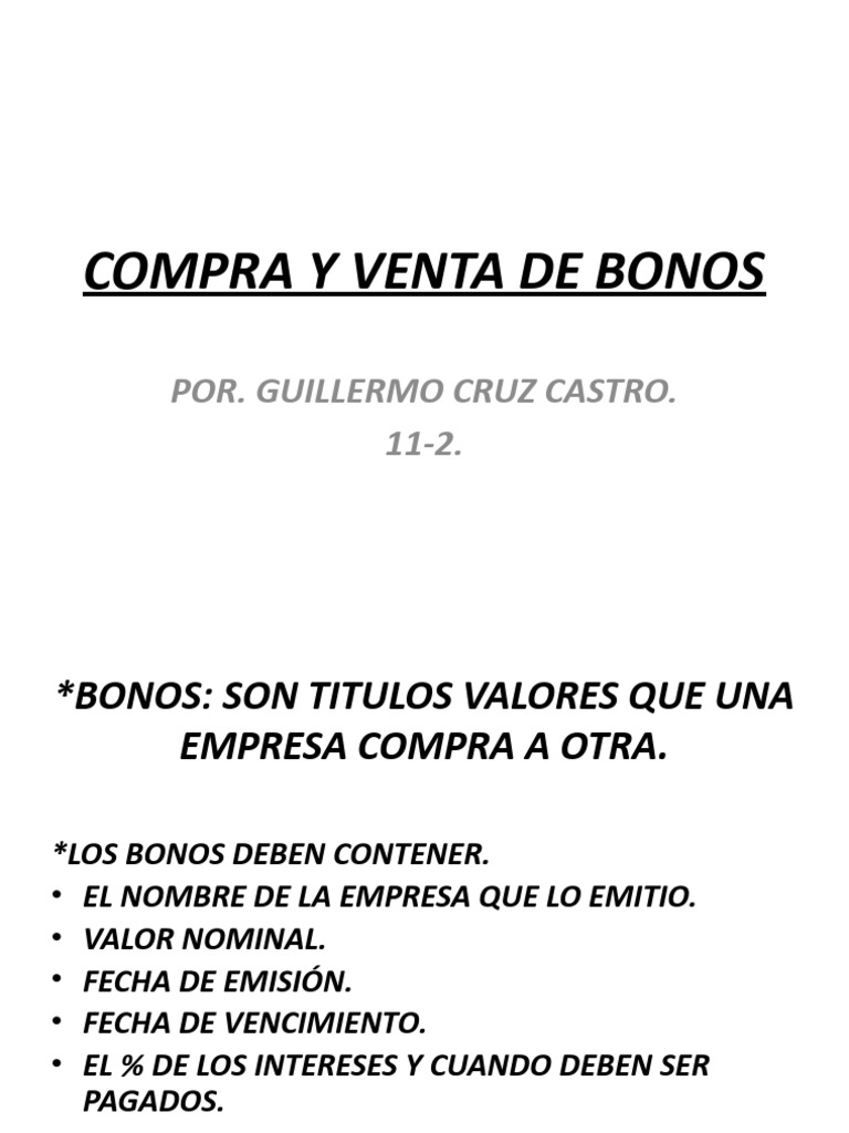Compra y Venta de Bonos: Guía Práctica | PDF | Bonos (Finanzas) | Interés