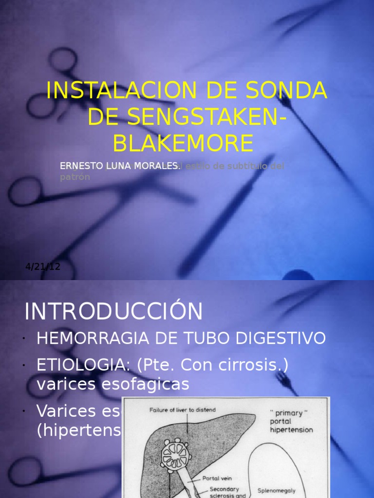 Instalacion de Sonda de Sengstaken-Blakemore | PDF | Cirrosis ...