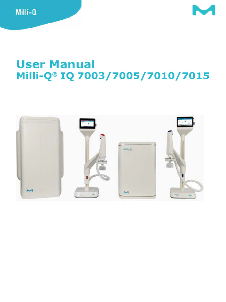 User Manual Milli Q Iq MK | PDF | Purified Water