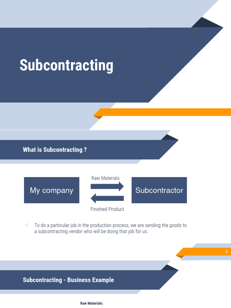 Subcontracting Process Pdf Business Process Management Supply