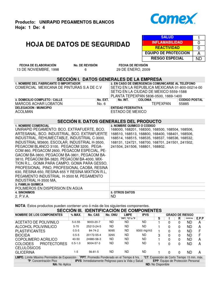 Unirapid Pegamentos Blancos | PDF