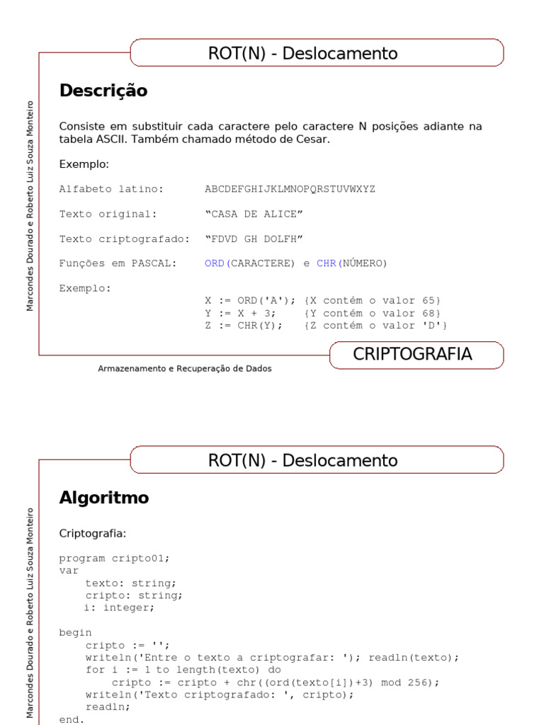 Algoritmos de Criptografia | PDF | Criptografia | Técnicas de espionagem