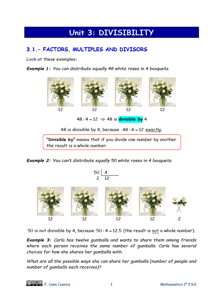 Unit3 Divisibility | PDF | Prime Number | Numbers