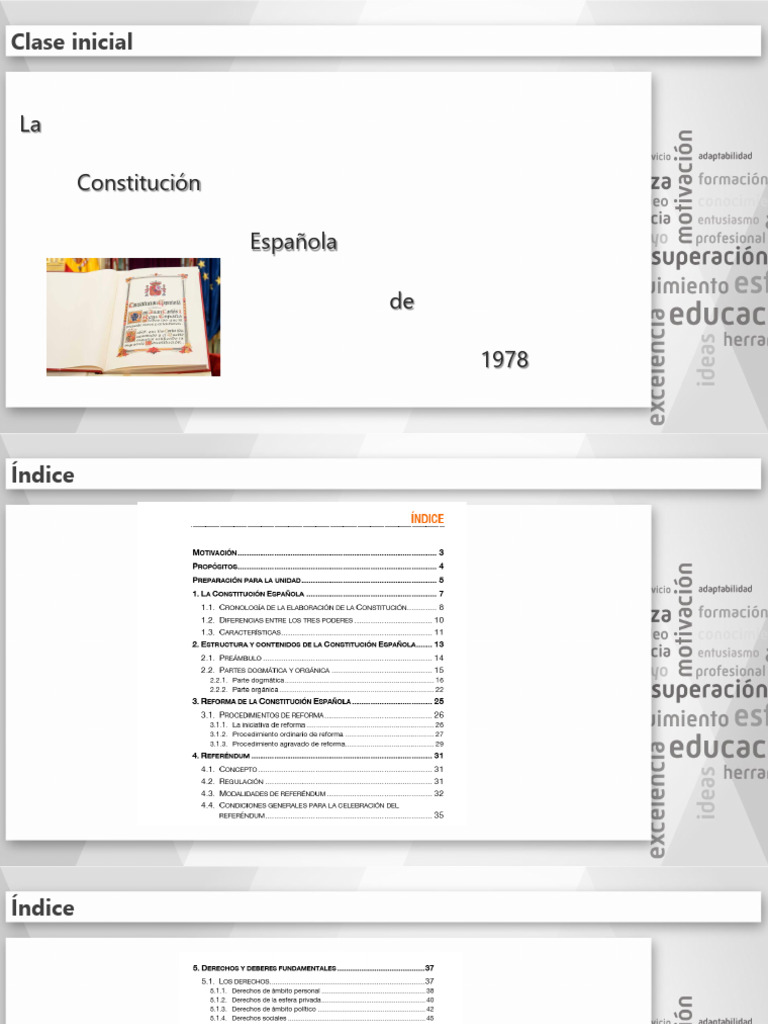 Constitución Española de 1978: Claves y Estructura | PDF | Ciencias ...