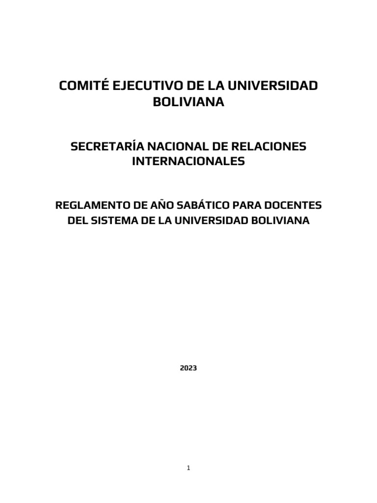 Reglamento Año Sabatico | PDF | Maestros | Universidad