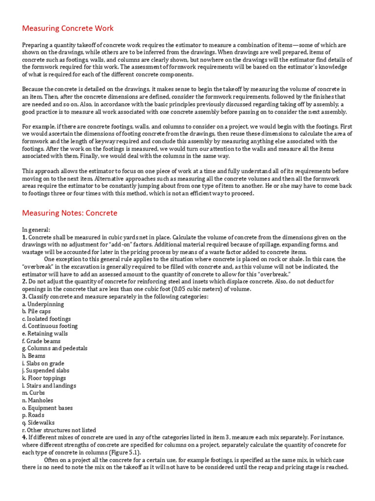 Module 3 Measuring Concrete | PDF