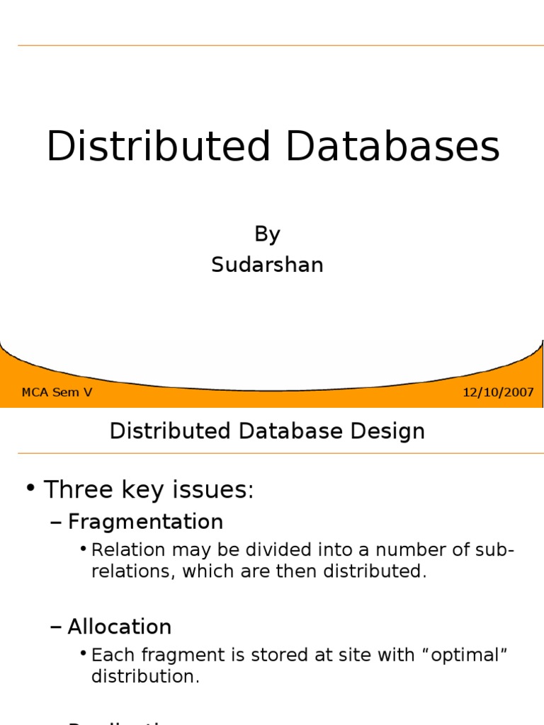 Distributed Databases | PDF | Replication (Computing) | Operating System Technology