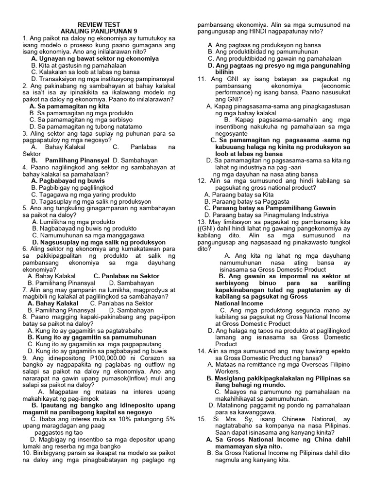 Review-Test Q3 | PDF