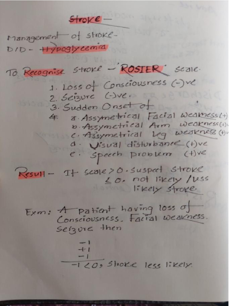 Class Note On Stroke | PDF