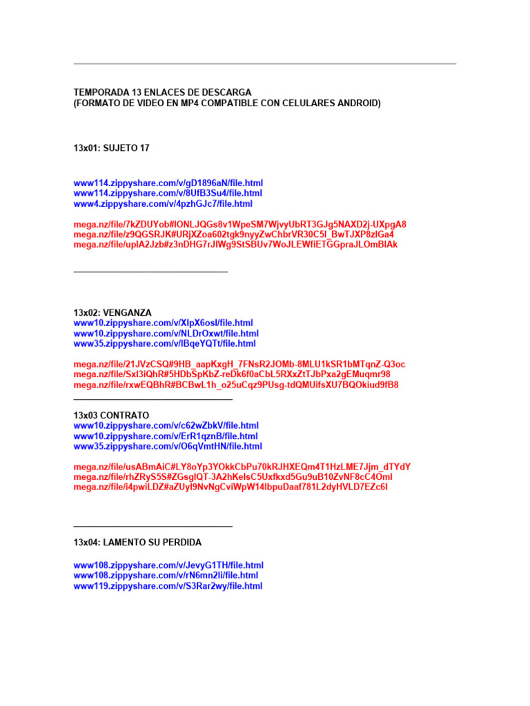 Ncis Los Angeles Temporada 13 Enlaces de Descarga | PDF