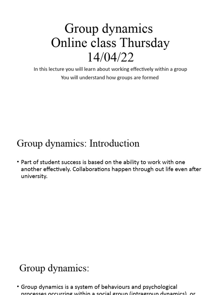 Group Dynamics | PDF