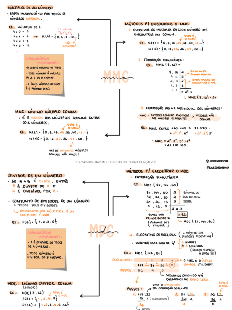 Aula 01 Matemática e Raciocínio Lógico Iniciantes-Mapa Mental MMC | PDF