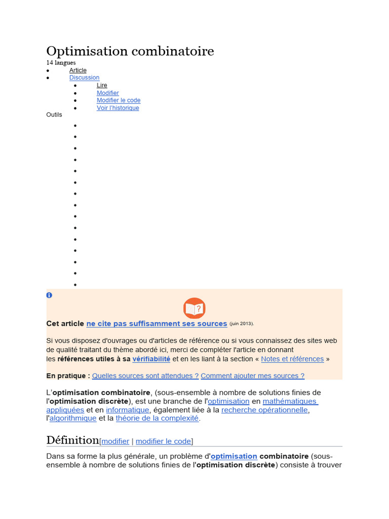 Optimisation Combinatoire | PDF