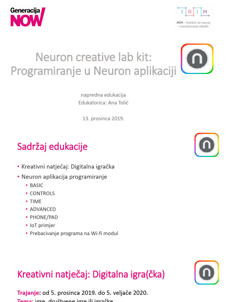 Neuron Programiranje - Napredna Edukacija | PDF