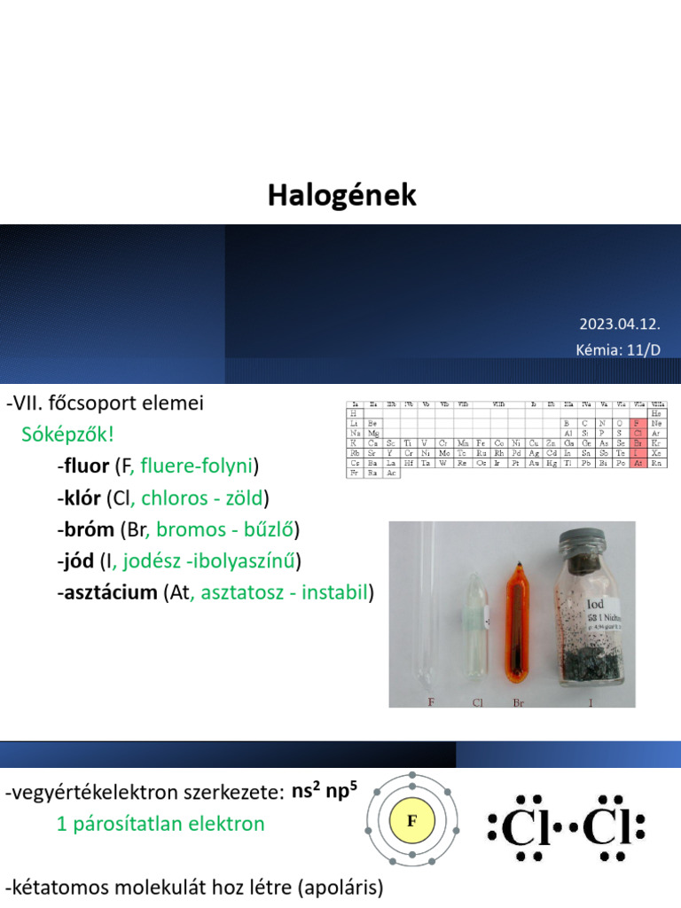 Halogének | PDF