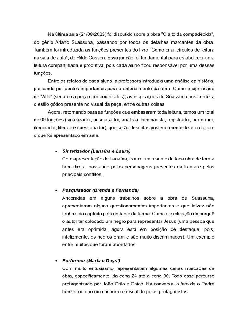 Na Última Aula | PDF