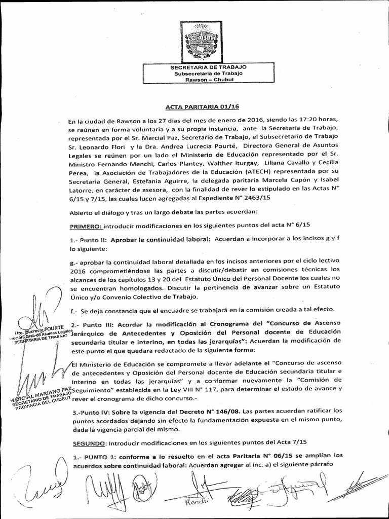 Acta Paritaria 01 - 16 | PDF