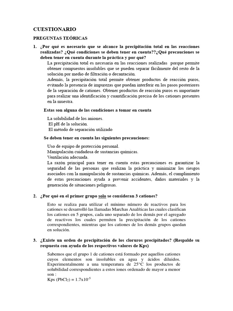 Valor de La Kps | PDF