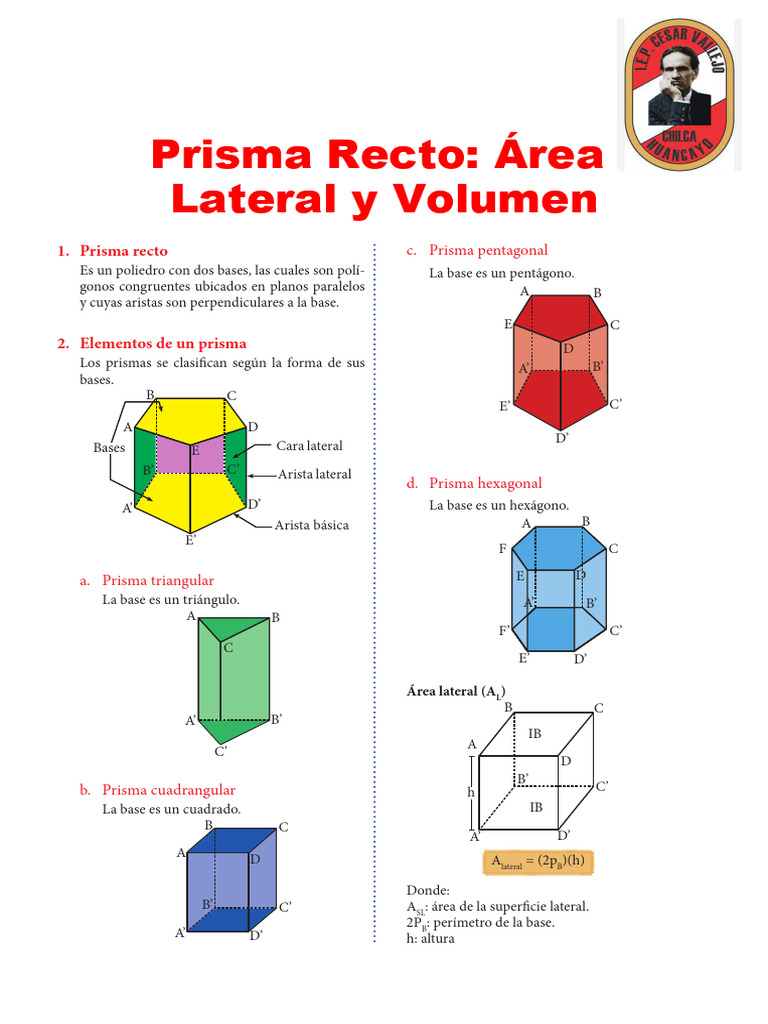 Area Lateral y Volumen Del Prisma Recto | PDF