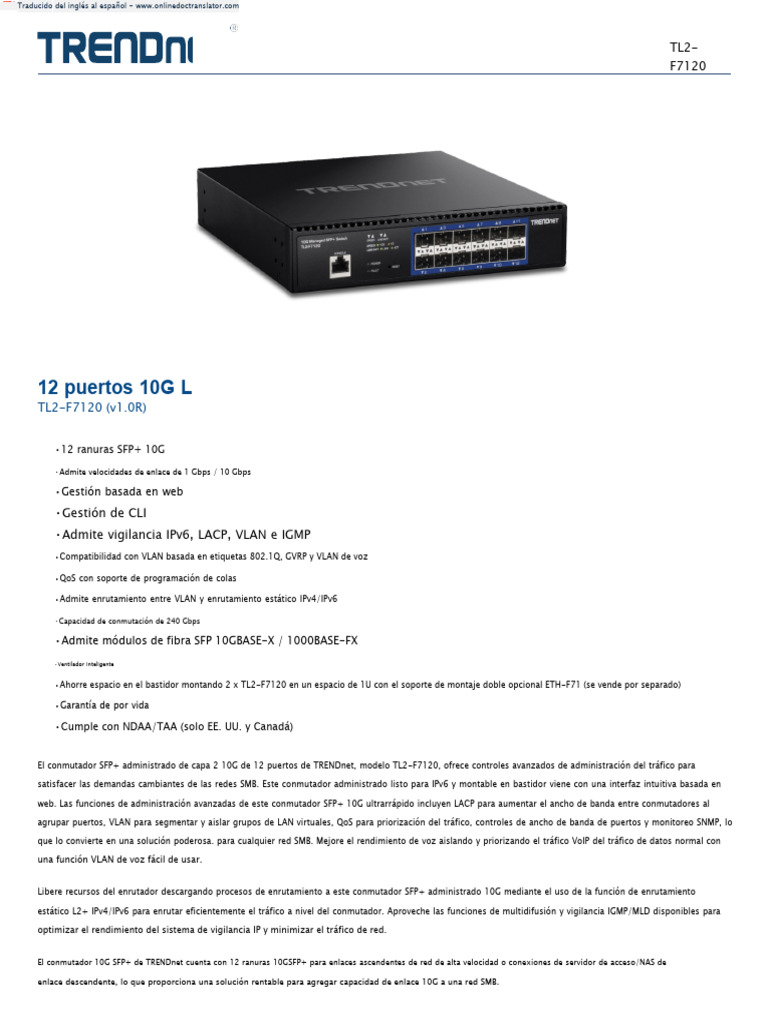 Conmutador TL2-F7120 | PDF