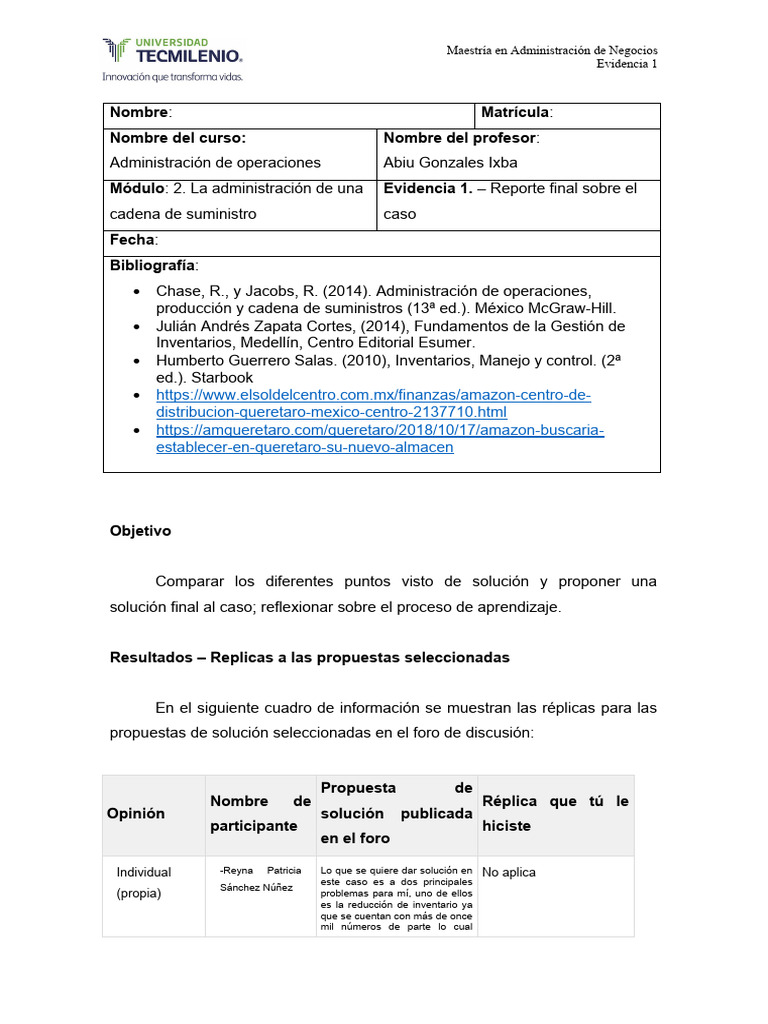 Evidencia 1 Admon Operaciones | PDF
