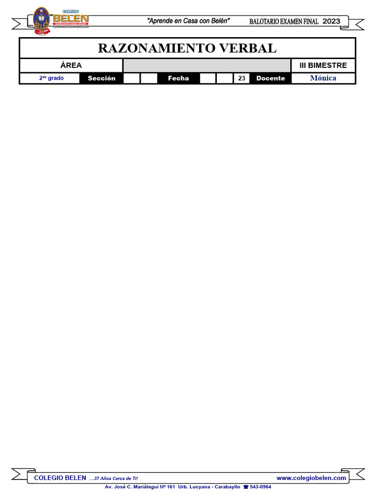 Balotario Raz Verbal | PDF