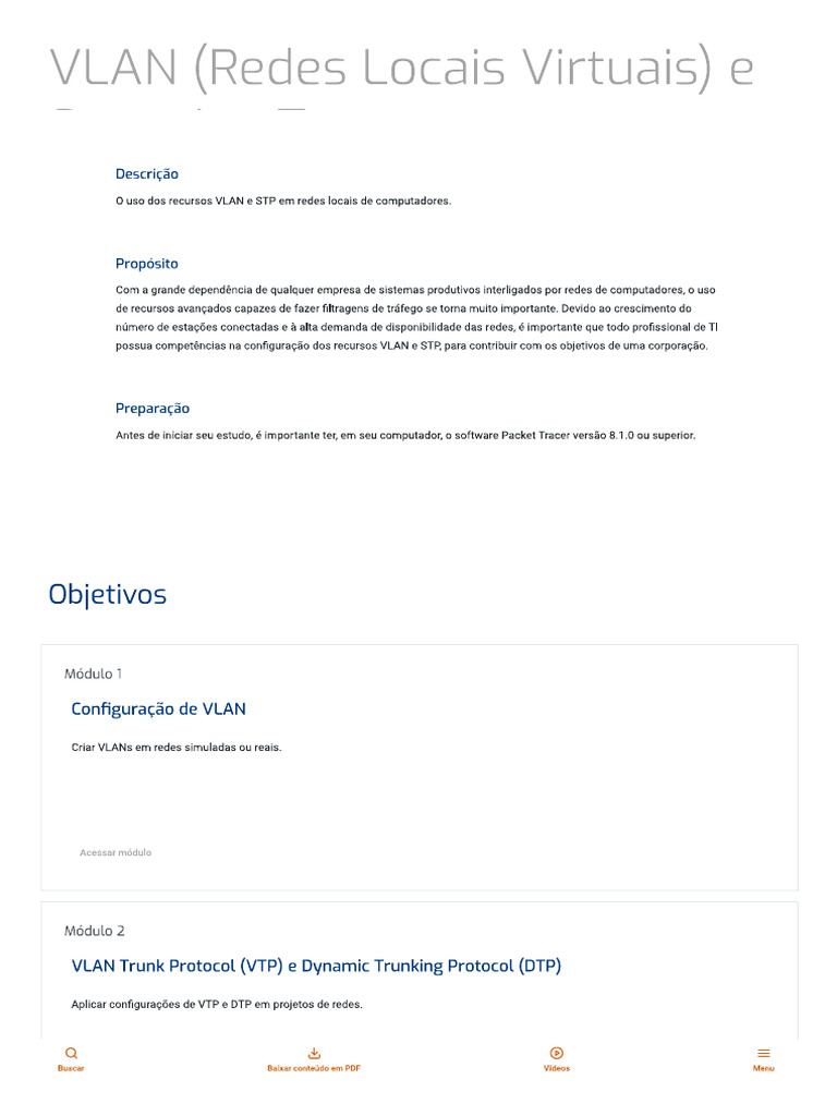 VLAN (Redes Locais Virtuais) e Spanning Tree | PDF