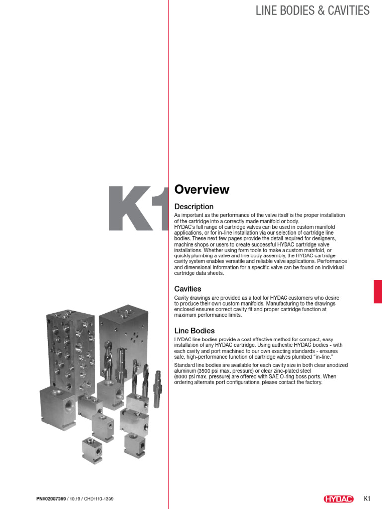 LineBodies (HYDAC) | PDF | Valve | Cartridge (Firearms)