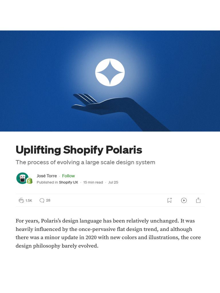 Uplifting Shopify Polaris. The Process of Evolving A Large Scale - by ...