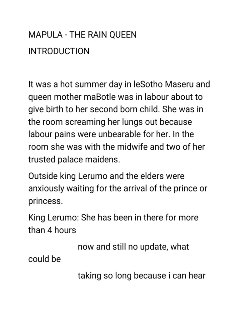 Mapula - The Rain Queen | PDF