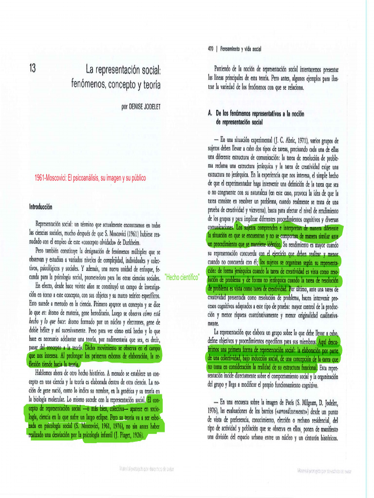 Capítulo La Representación Social Fenomeno Conceptos y Teoria - D ...