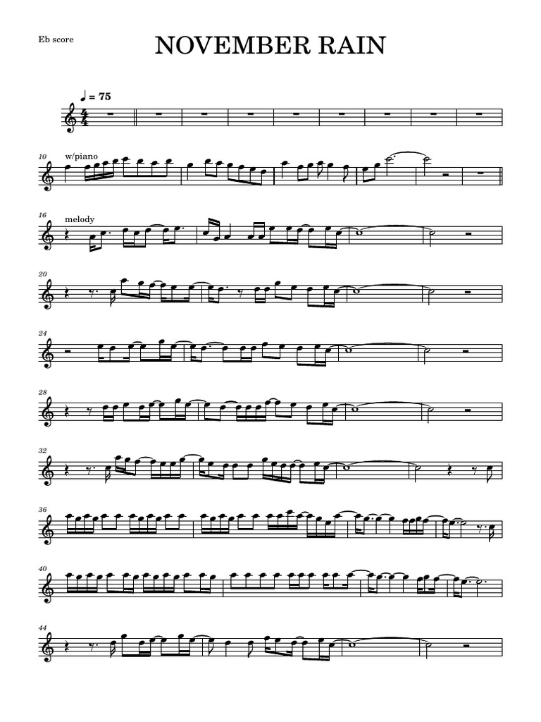 November Rain Eb Score | PDF
