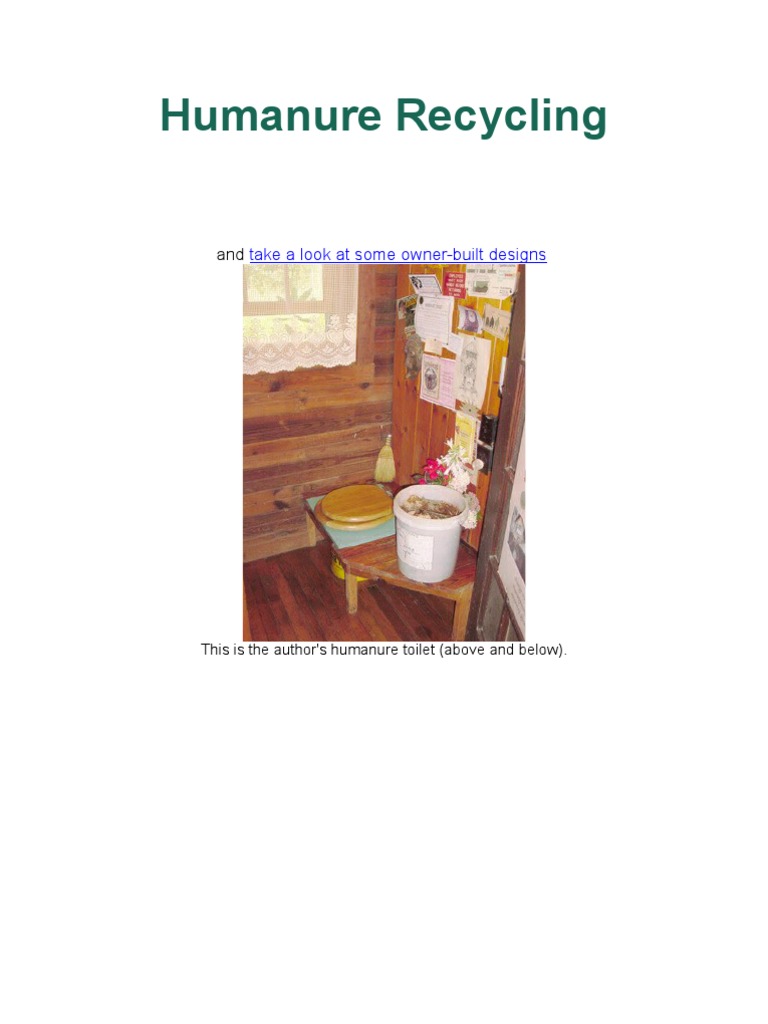 Humanure Recycling | PDF | Compost | Toilet