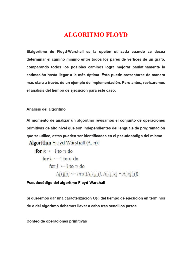 Algotimo Floyd | PDF | Tecnología