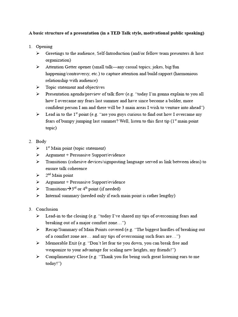 Proto-structure of a Presentation | PDF