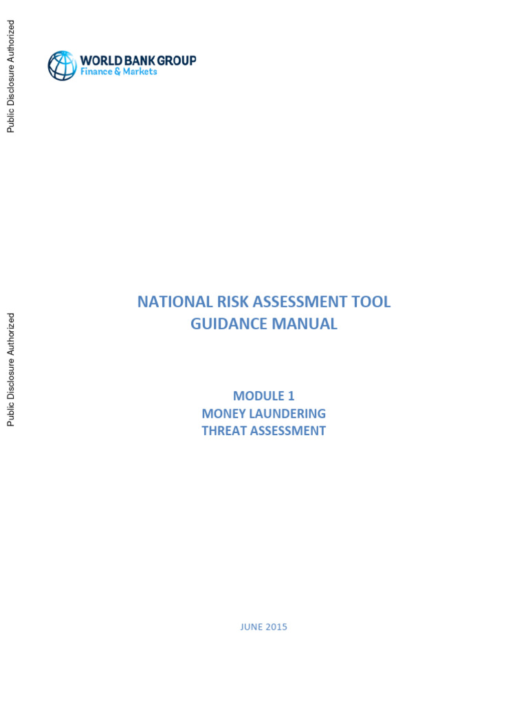 National Risk Assessment Tool Guidance Manual Module 1 Money Laundering ...