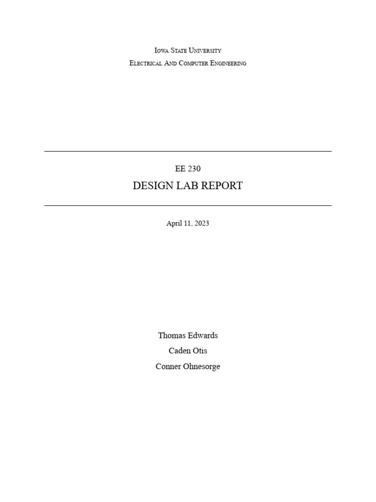 230 Design Lab Report | PDF