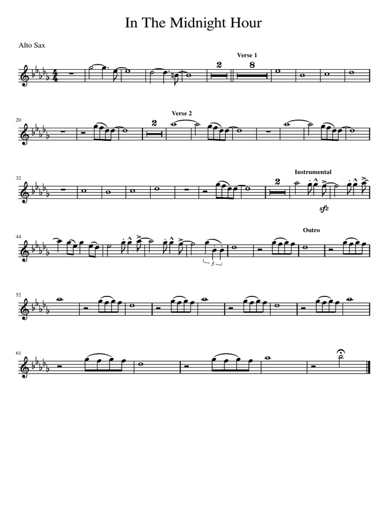 In - The - Midnight - Hour (Alto Sax) | PDF