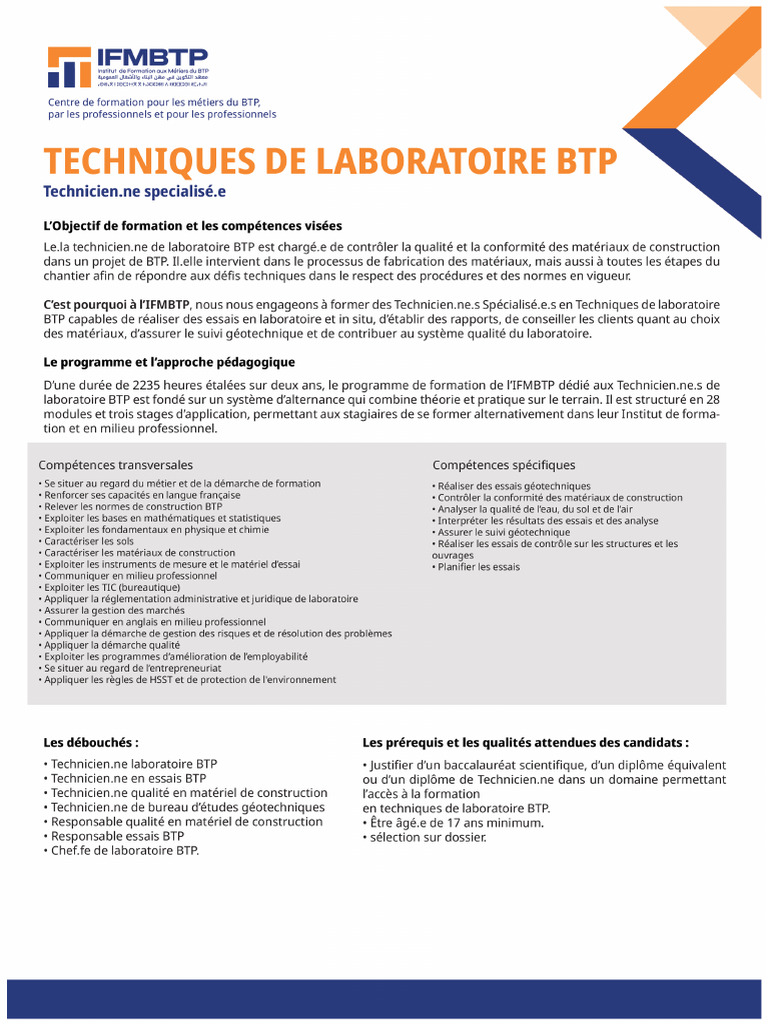 Fiche Technique T Laboratoire BTP 230630 233247 | PDF