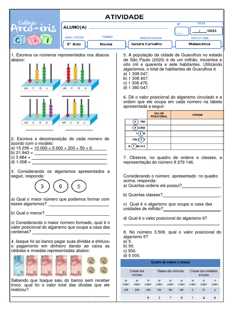 ATIVIDADE 6 Ano | PDF