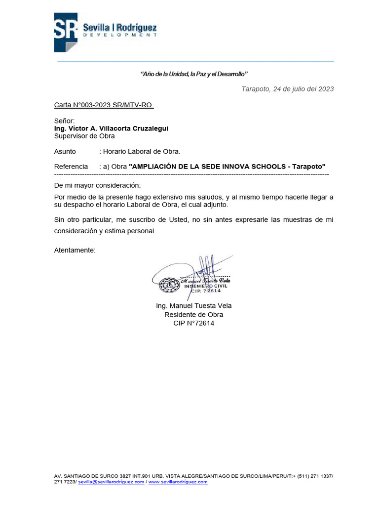 Carta N°003-2023 | PDF