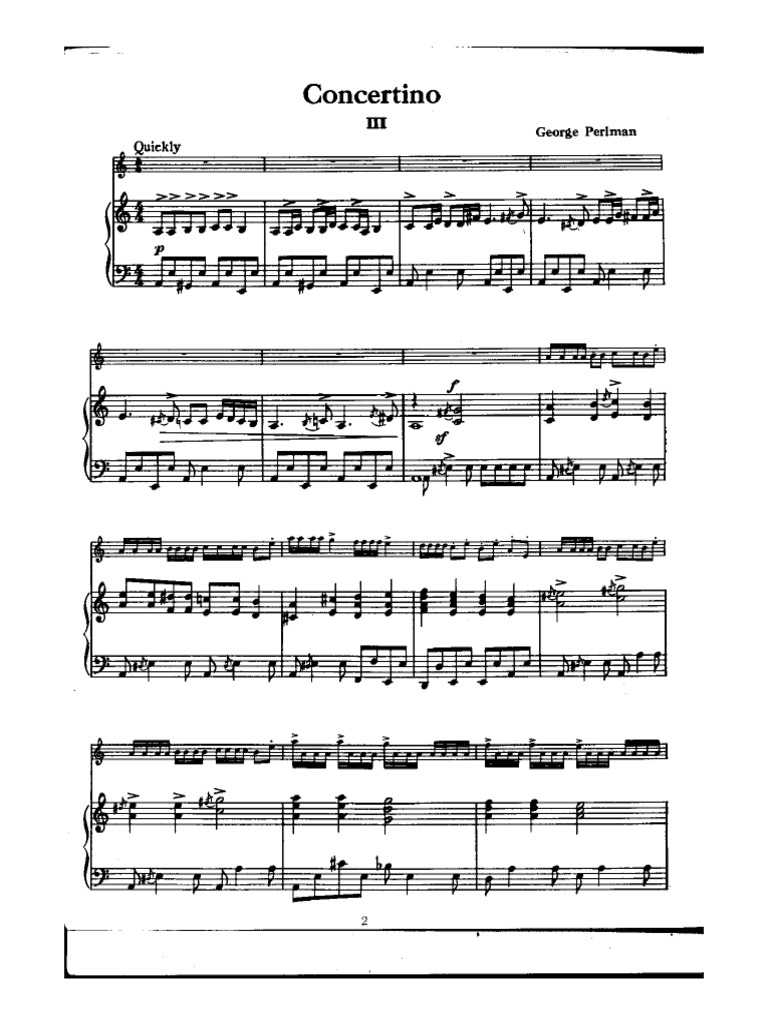 Perlman Concertino Piano Accompaniment | PDF