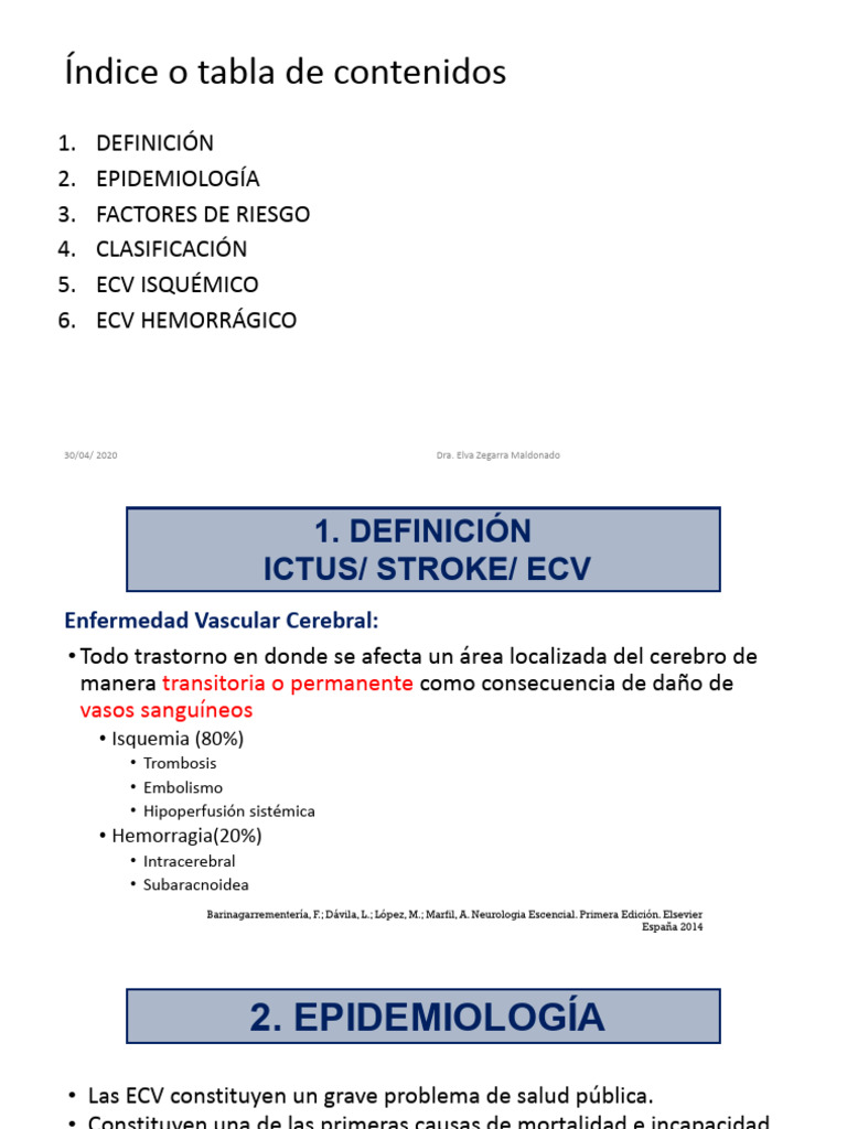 Enfermedad Cerebro Vascular USMP | PDF | Carrera | Sistema nervioso