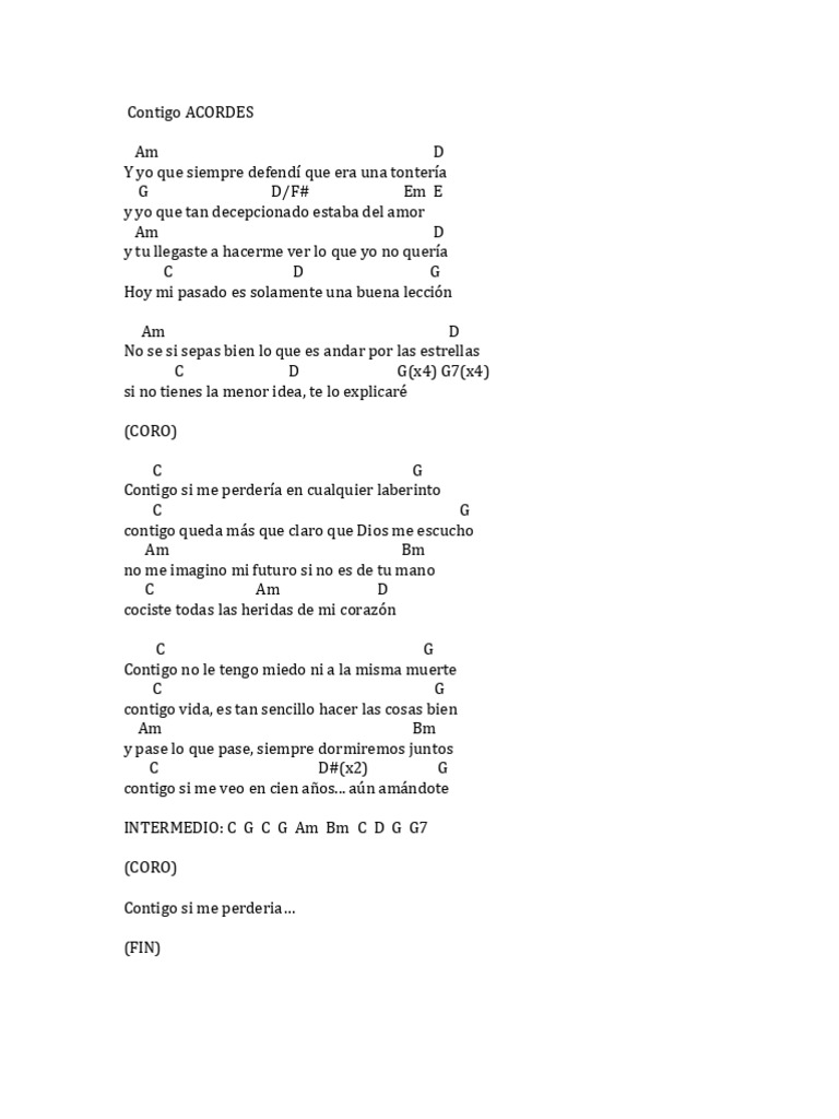 Contigo ACORDES | PDF
